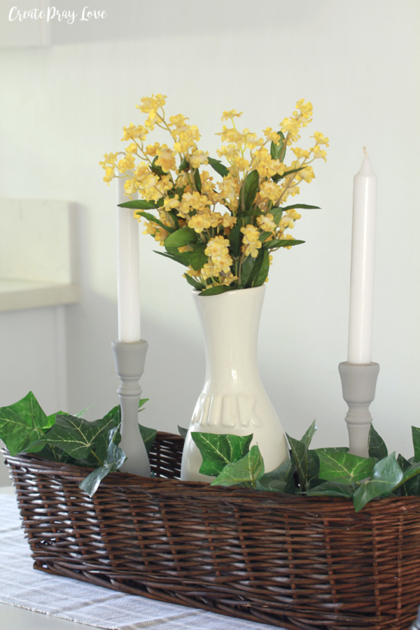 Simple Rustic Farmhouse Spring Centerpiece - Create Pray Love
