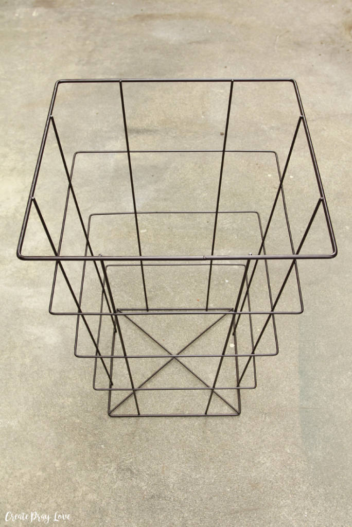 How to Turn a Wire Hamper Into a DIY Patio Table - Create Pray Love